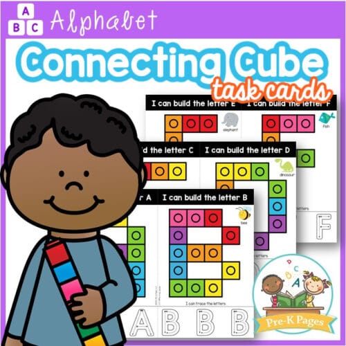 Alphabet Connecting Cube Task Cards - Pre-K Pages