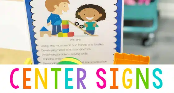 Printable Preschool Center Signs