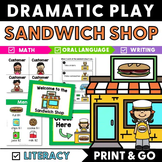 Sandwich Shop Dramatic Play - Pre-K Pages