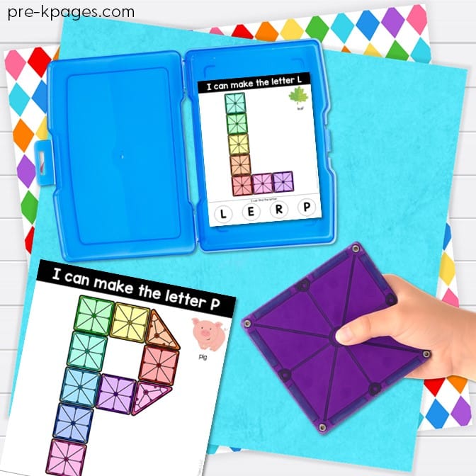 Magnetic Tiles Alphabet Activities: Letter Mats & Task Cards - Pre-K Pages