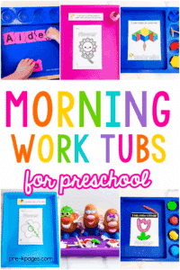 Morning Work Tubs for Preschool - Pre-K Pages