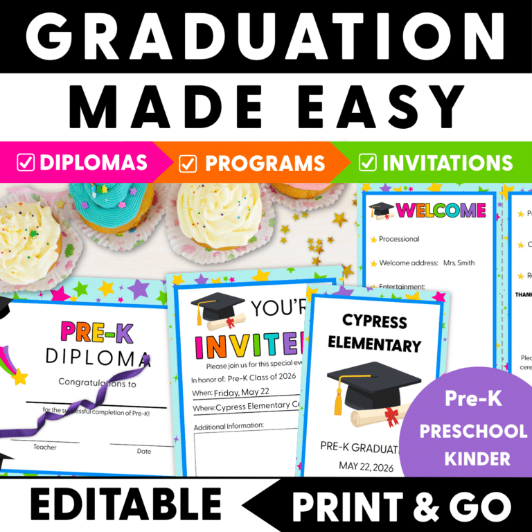 Printable Preschool and Kindergarten Diploma Certificates