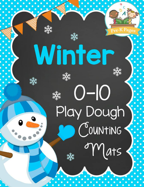 Winter Play Dough Counting Mats - Pre-K Pages