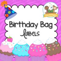 Birthday Bag Labels - Pre-K Pages