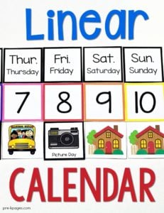 Linear Calendar Kit - Pre-K Pages