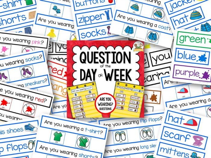 Question of the Day: Are You Wearing? - Pre-K Pages