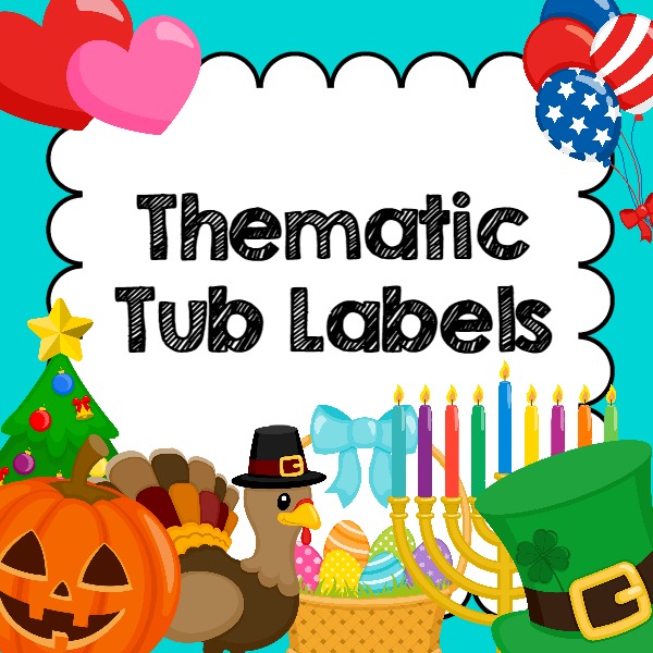 Theme Tub Labels - Pre-K Pages