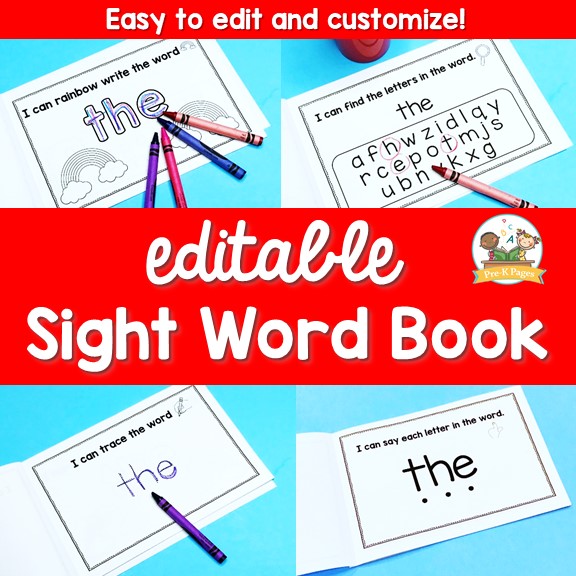 Sight Word Books Editable Pre K Pages Sight Word Books Editable Pre K Pages