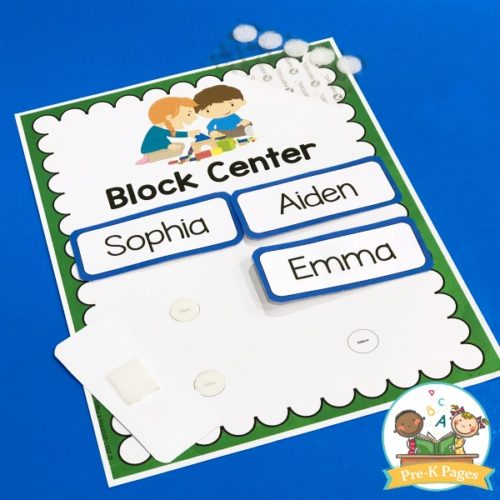Center Rotation Signs and Cards - Pre-K Pages