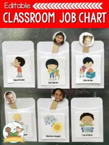Classroom Jobs Helper Chart in Preschool
