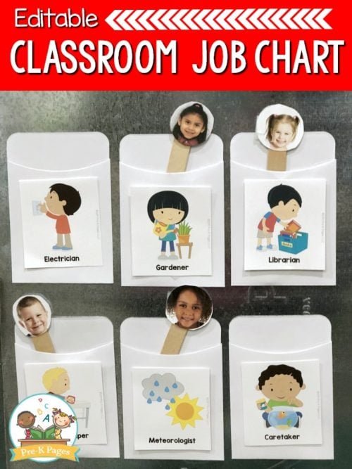 Classroom Jobs Helper Chart in Preschool