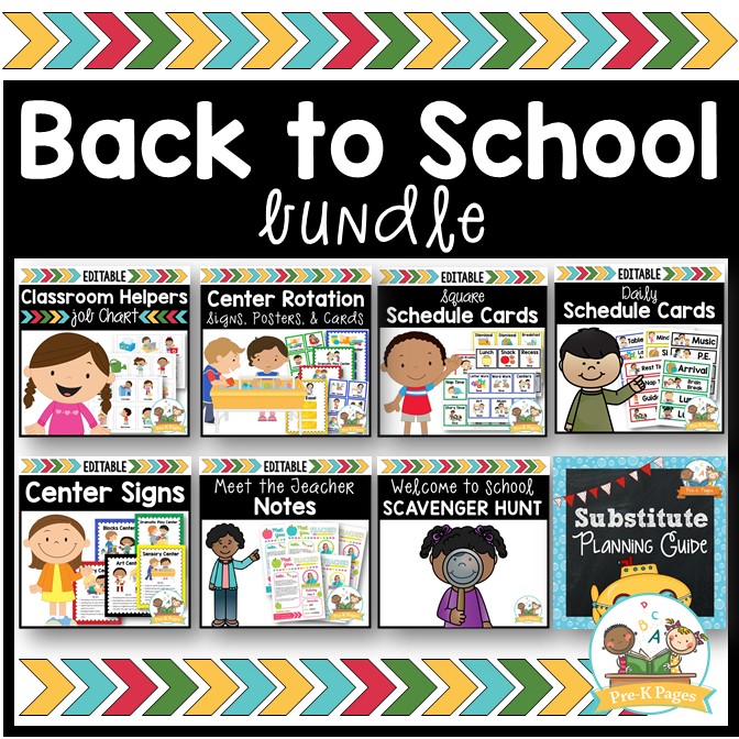 Printables and back to school activities for preschool and kindergarten