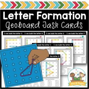 Letter Geoboard Task Cards - Alphabet Fine Motor - Pre-K Pages