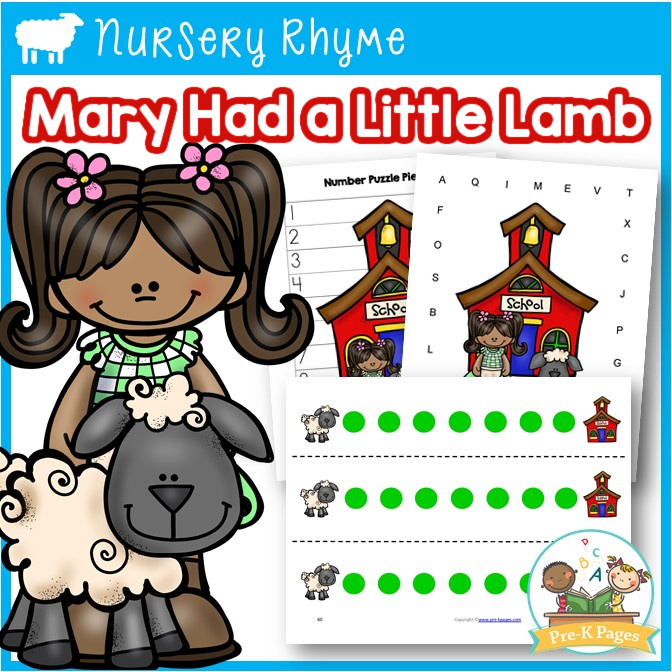 Pre-K Pages Nursery Rhymes: Mary Had a Little Lamb