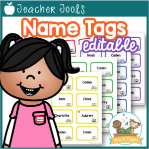 Editable Name Tags - Pre-K Pages
