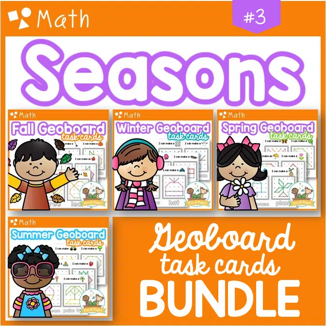 Geoboard Seasons Task Card Bundle - Pre-K Pages
