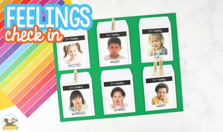 Feelings Chart for Kids in Preschool or Kindergarten
