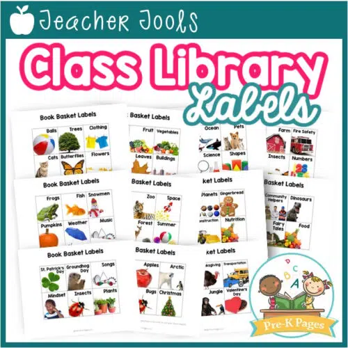 Classroom Library Book Bin Labels - Pre-K Pages