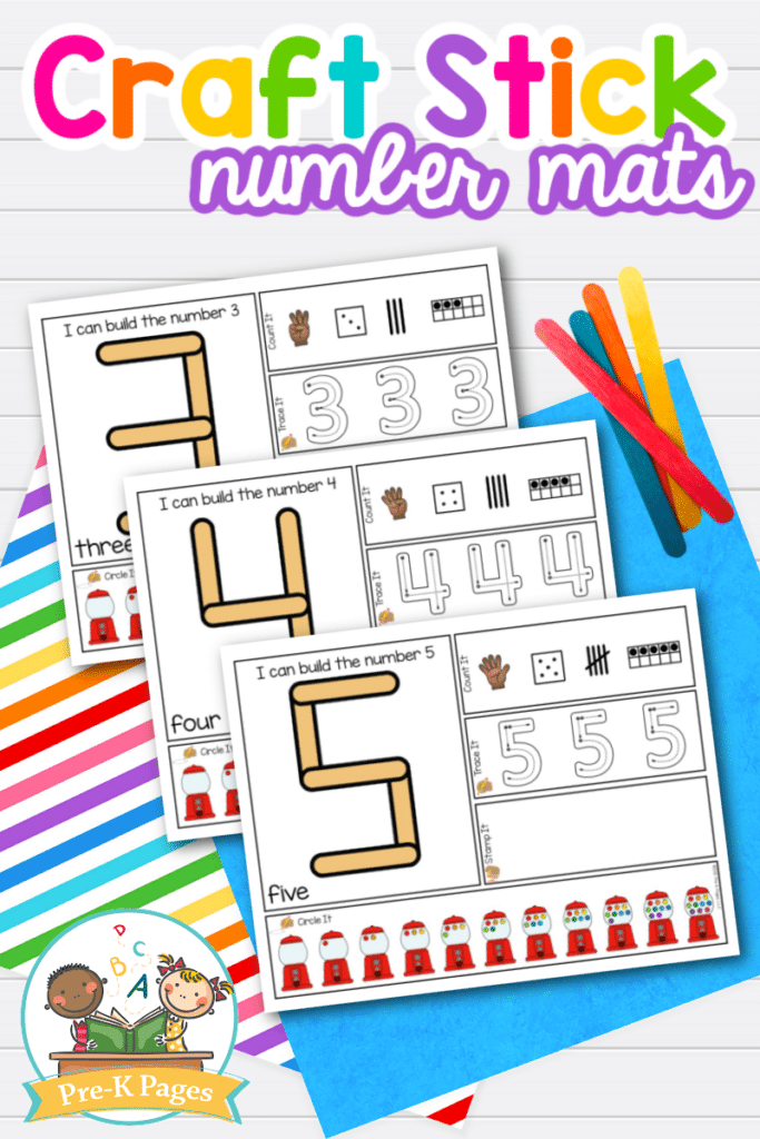 Craft Stick Number Mats - Pre-K Pages