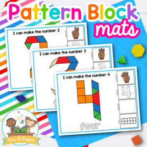 Pattern Block Number Mats - Pre-K Pages