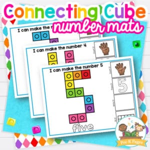 Connecting Cube Number Mats - Pre-K Pages
