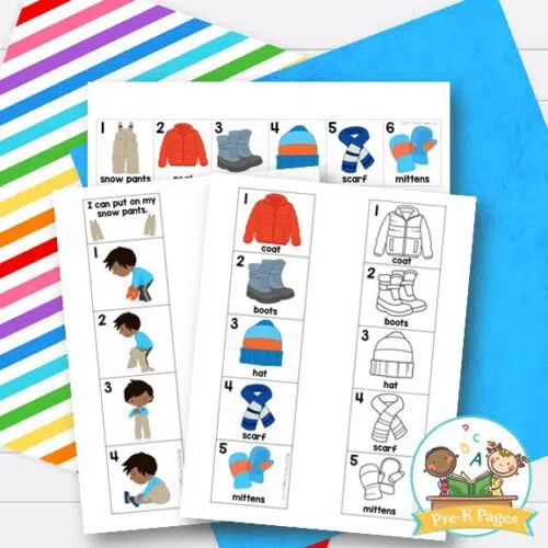 Dressing for Winter Weather Sequence - Pre-K Pages