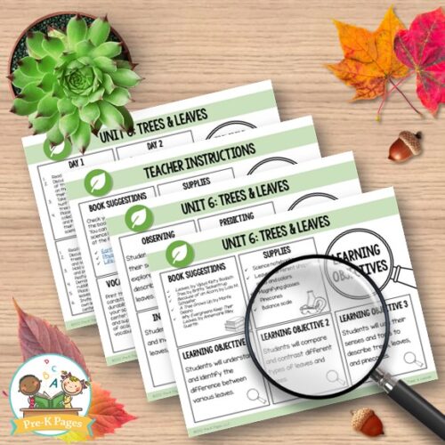 Science Unit: Trees and Leaves - Pre-K Pages