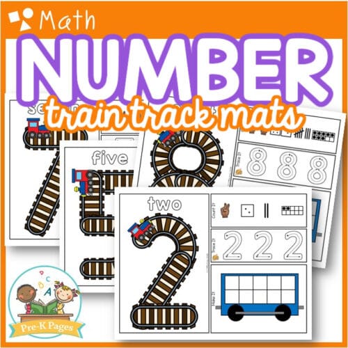 Train Track Number Mats for Preschool & Pre-K - Pre-K Pages