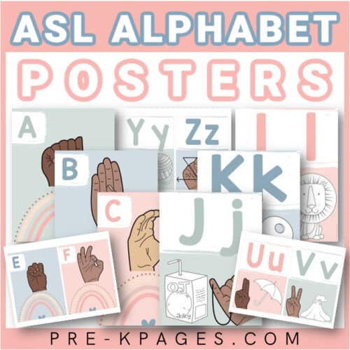 ASL Alphabet Posters - Pre-K Pages