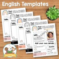 Meet the Teacher Letter Template English and Spanish - Pre-K Pages