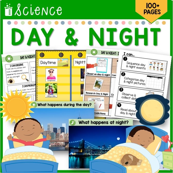 Day And Night Science Unit For Pre K And Preschool Pre K Pages