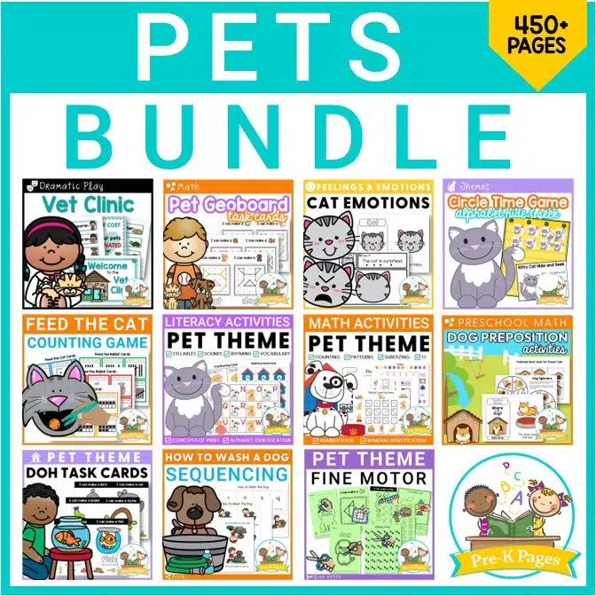 Pets Theme Activities and Centers for Preschool