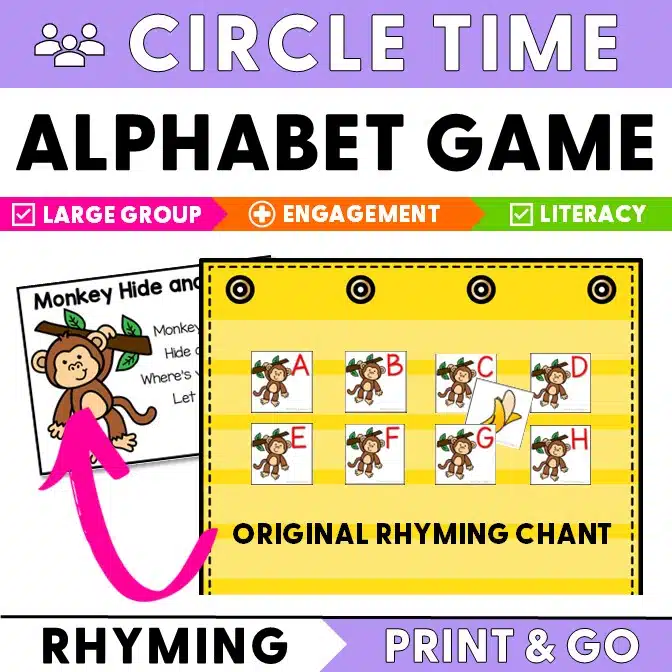 Preschool Circle Time Game: Monkey Alphabet Letter Activities - Pre-K Pages