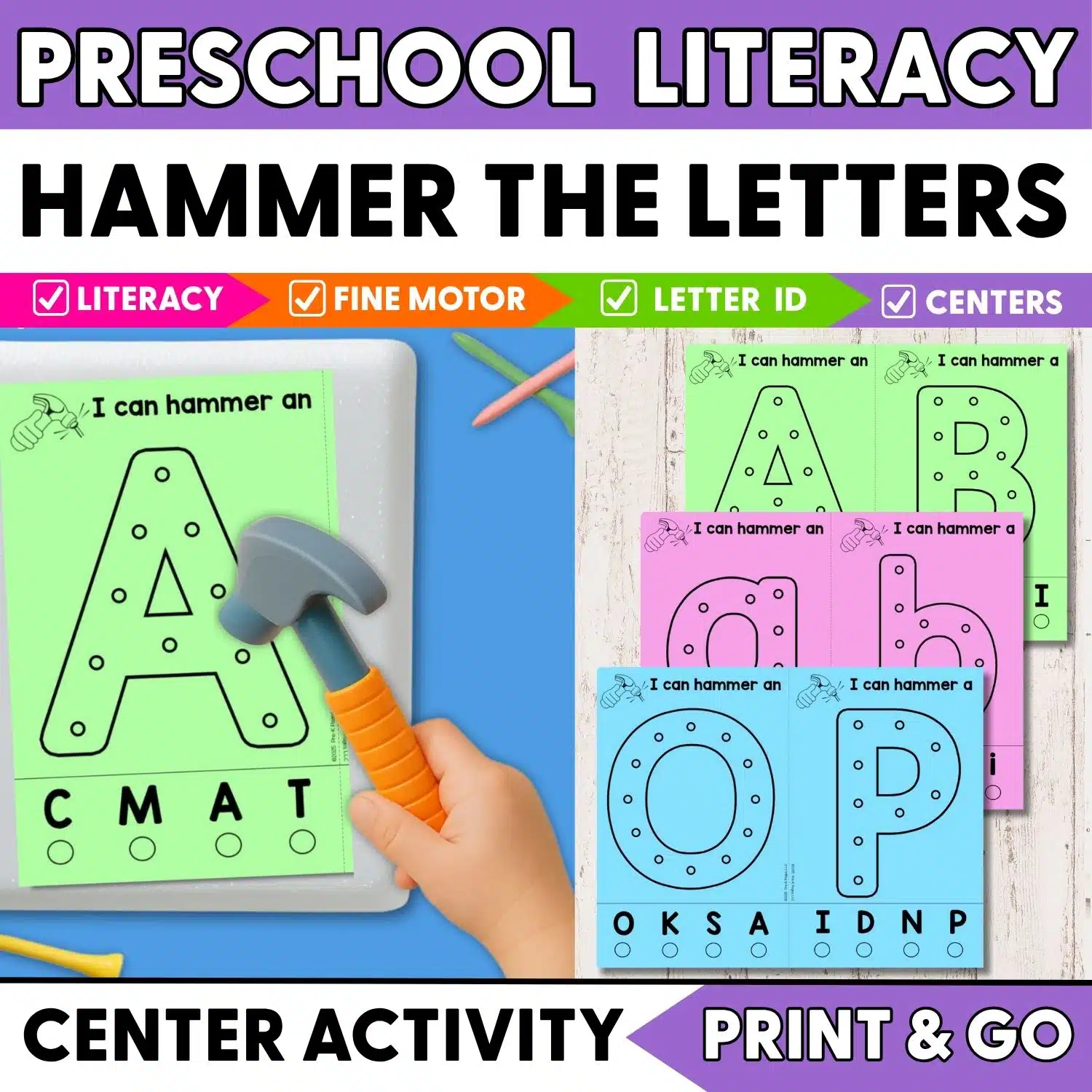 Alphabet Letter Task Cards Big Bundle - Pre-K Pages