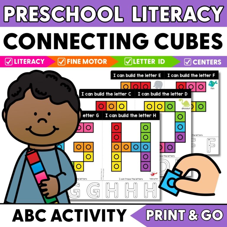Alphabet Connecting Cube Task Cards - Pre-K Pages