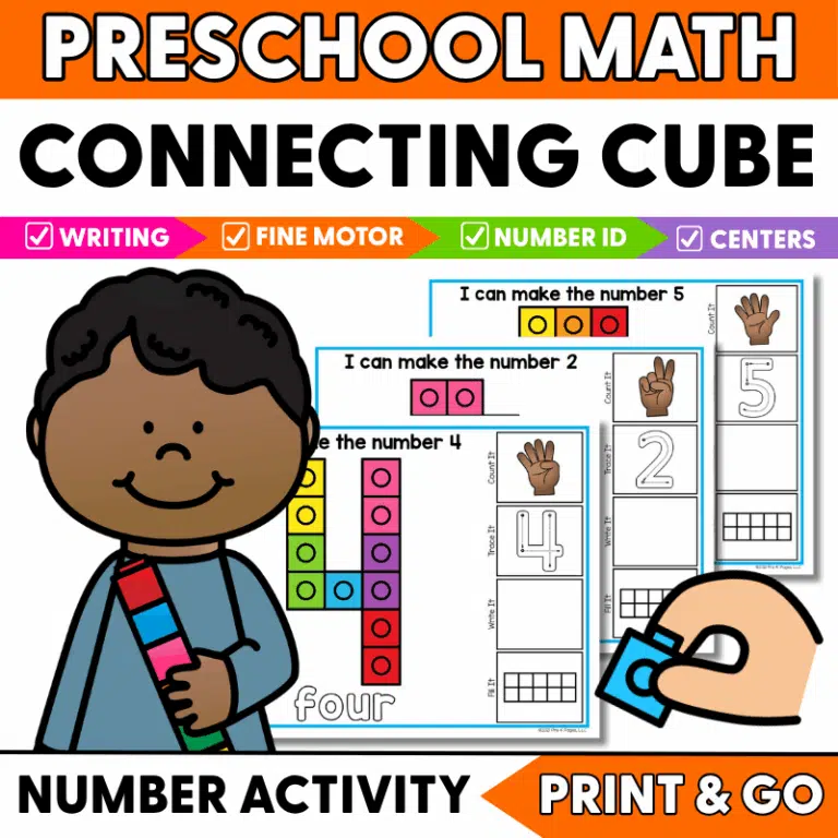 Connecting Cube Number Mats - Pre-K Pages