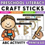Alphabet Craft Stick Task Cards - Pre-K Pages