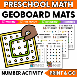 Geoboard Number Mats for Preschool & Pre-K - Pre-K Pages
