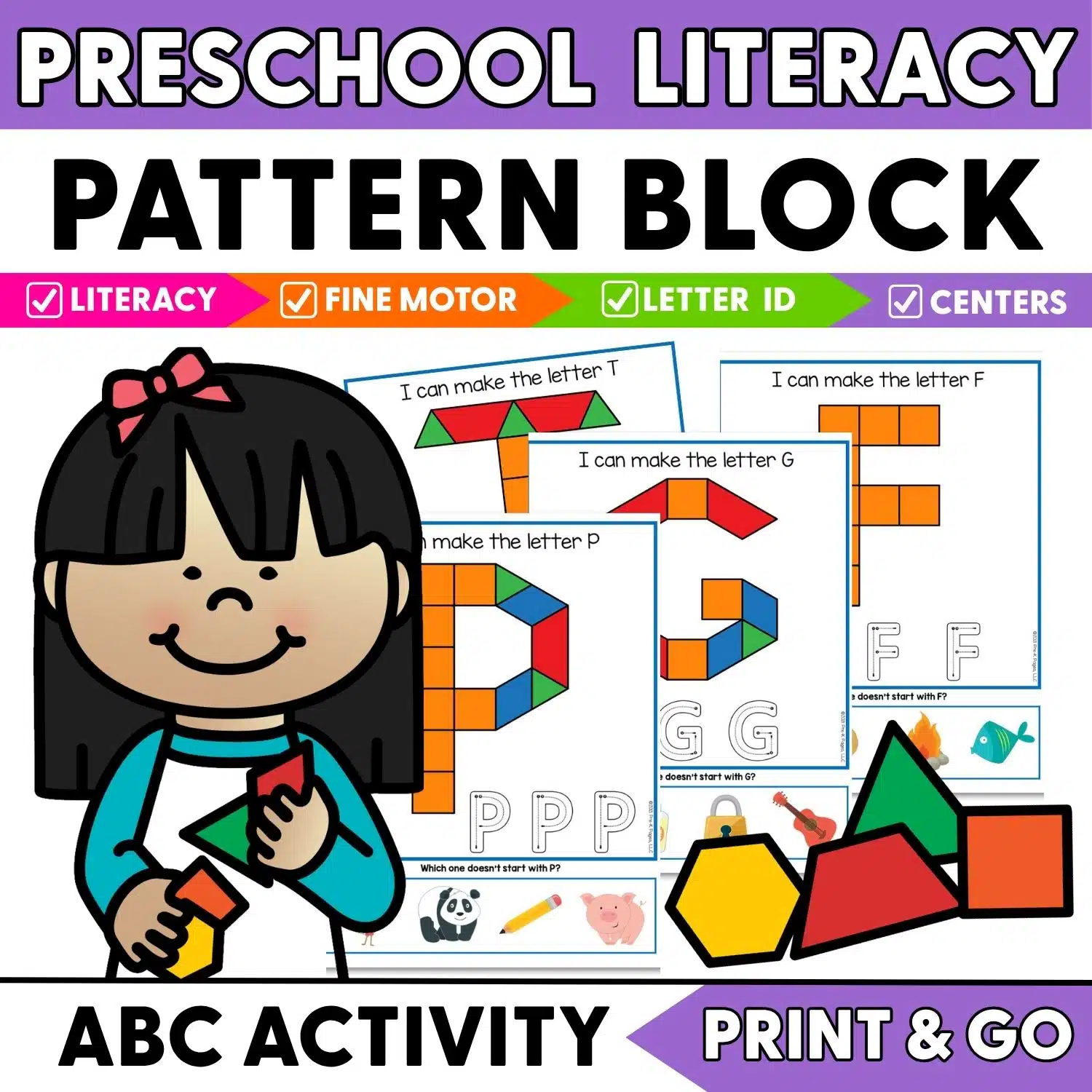 Alphabet Pattern Block Mats Uppercase - Pre-K Pages