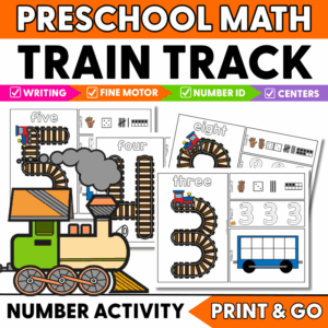 Train Track Number Mats for Preschool & Pre-K - Pre-K Pages