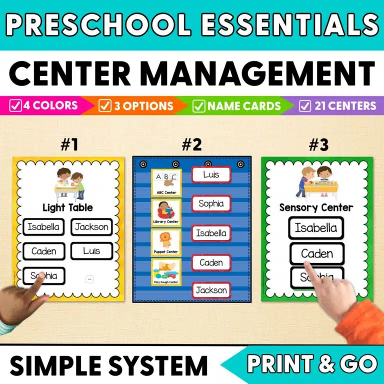 Center Management System Signs and Cards - Pre-K Pages