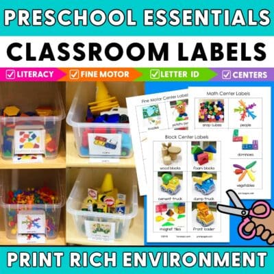 Editable Center Labels with Real Photos for Preschool - Pre-K Pages