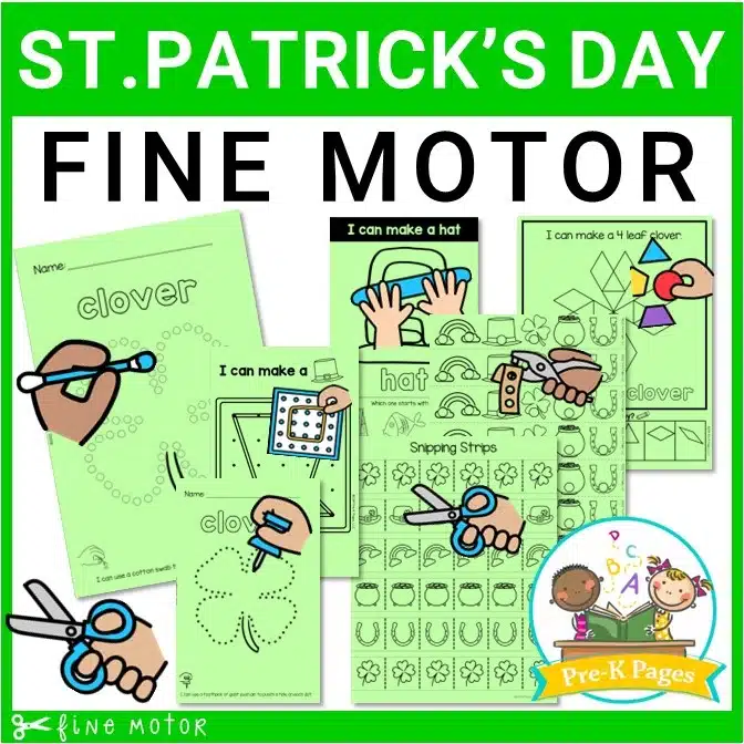 St Patrick's Day Fine Motor Activities for Preschool - Pre-K Pages