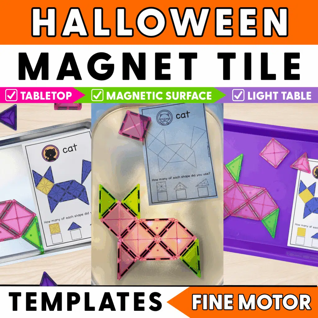 Halloween Fine Motor Magnetic Tile Templates - Pre-K Pages