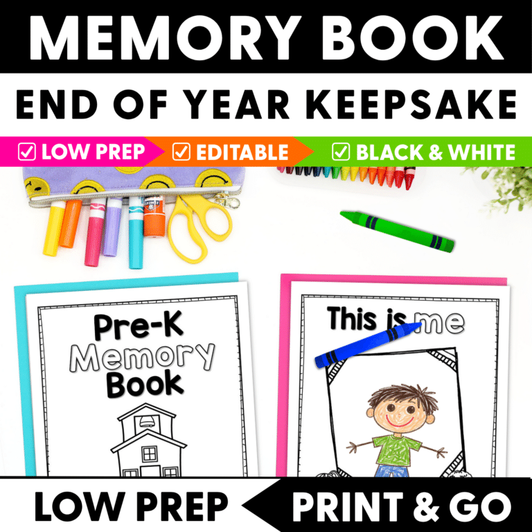 Preschool Memory Book Printable for the End of Year